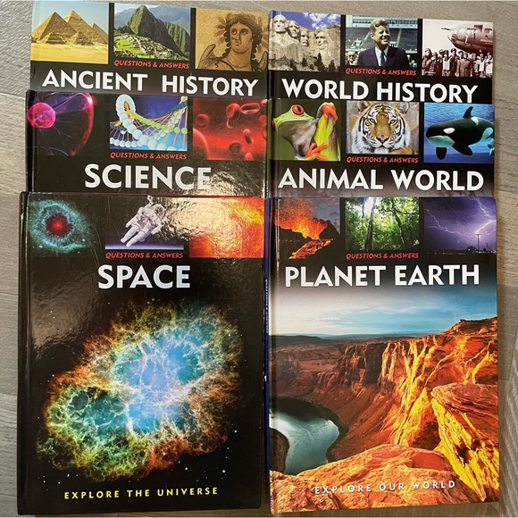 Toys | 6 Hc Kid Books Question Answer Series Science Space Animals ...